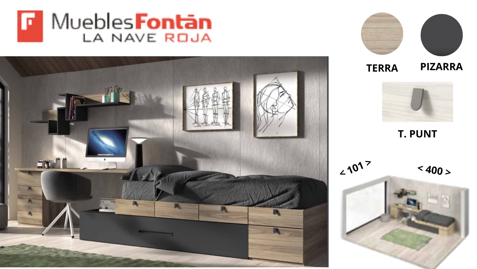 DORMITORIO JUVENIL (camas modulares) | Muebles Fontán