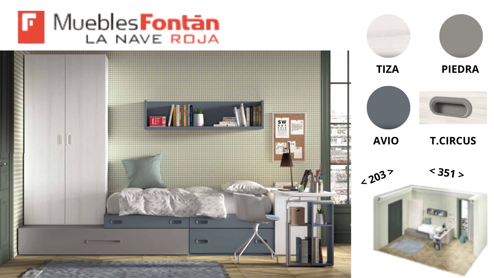 DORMITORIO JUVENIL (camas modulares) | Muebles Fontán