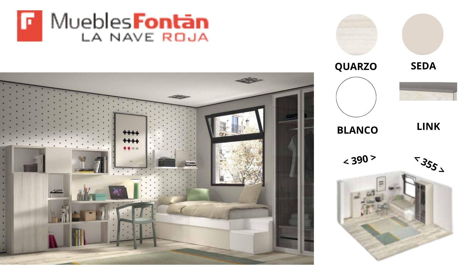 DORMITORIO JUVENIL (camas modulares) | Muebles Fontán