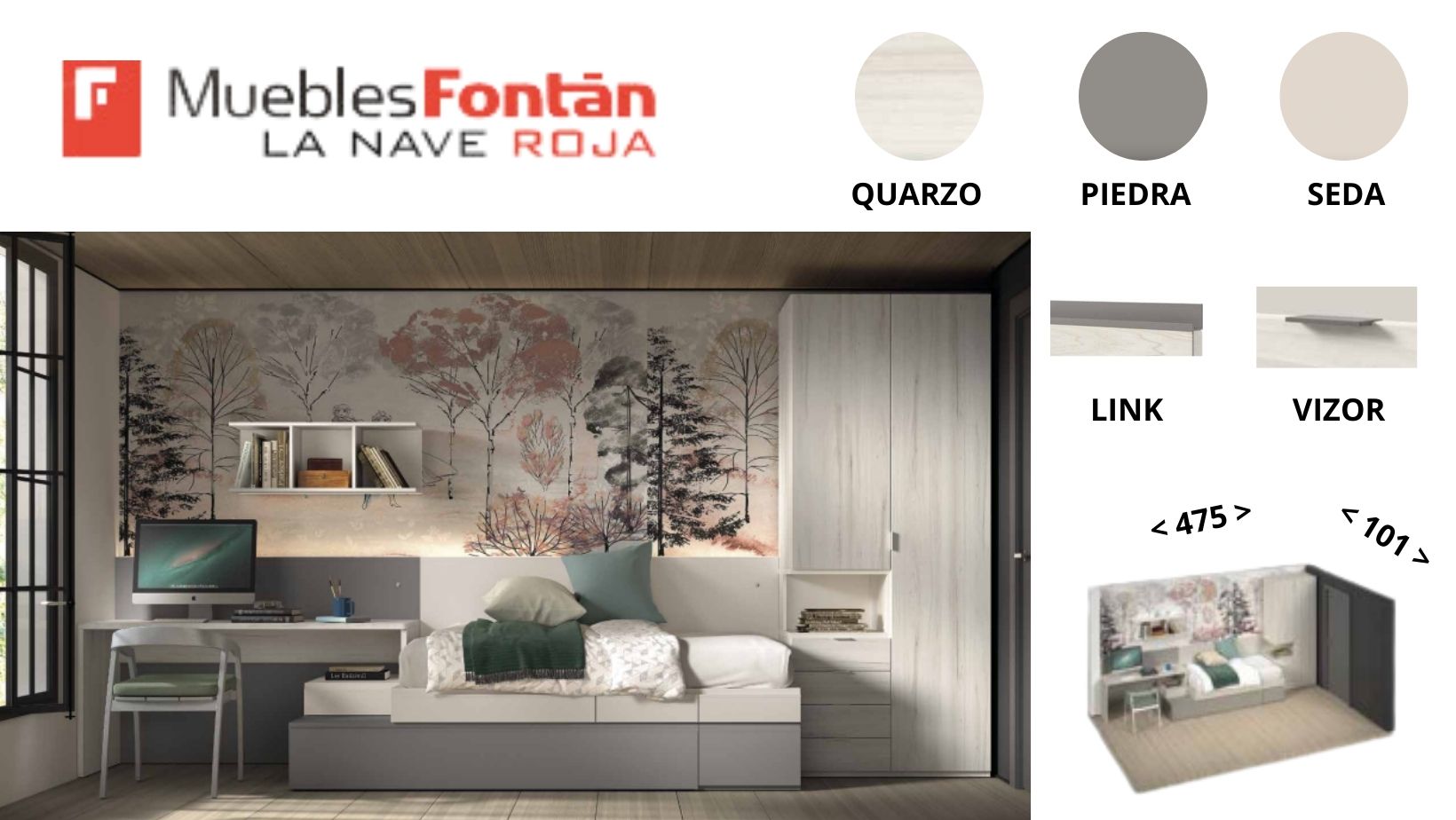 DORMITORIO JUVENIL (camas modulares) | Muebles Fontán