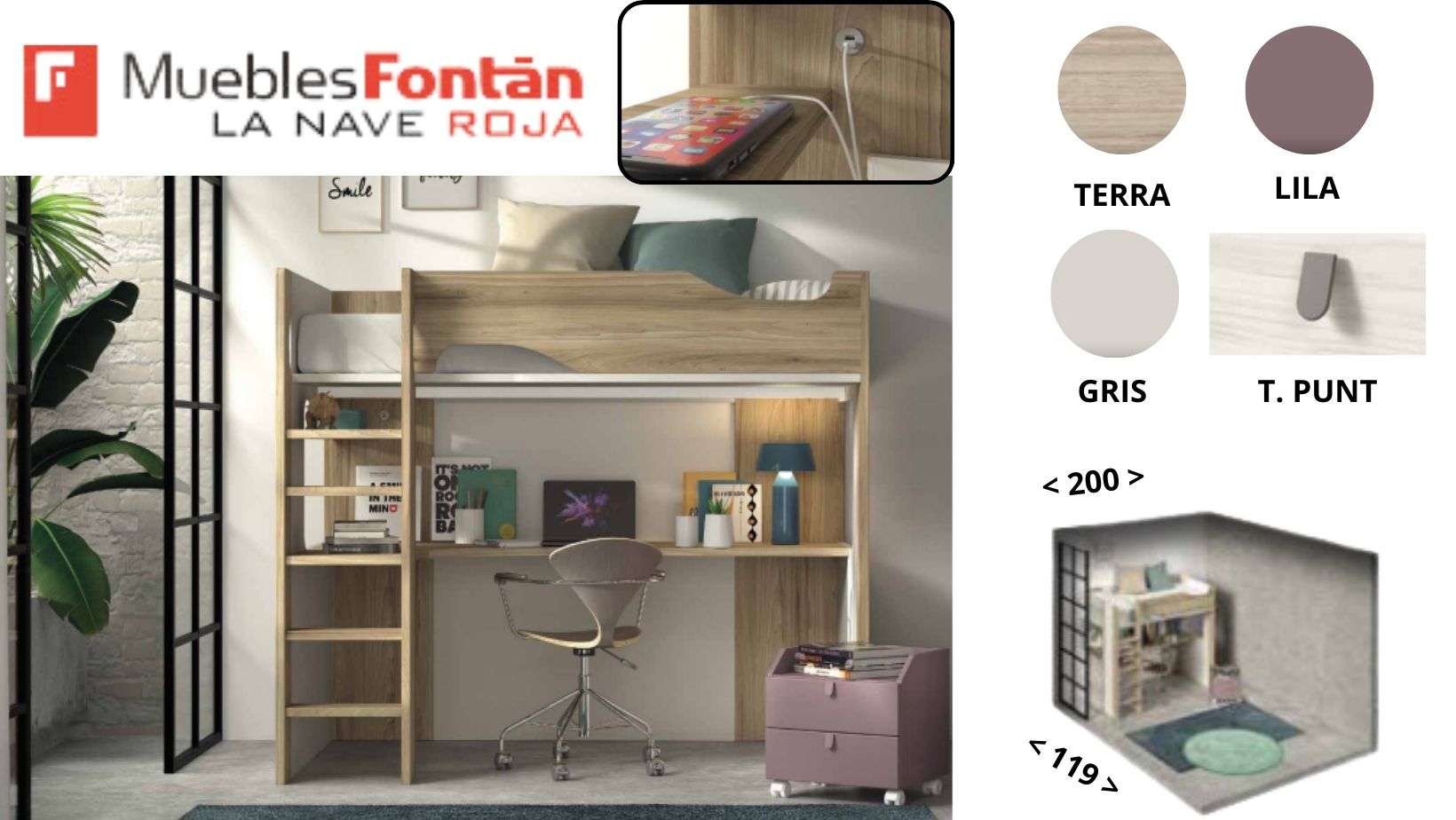 DORMITORIO JUVENIL (literas/trenes) | Muebles Fontán