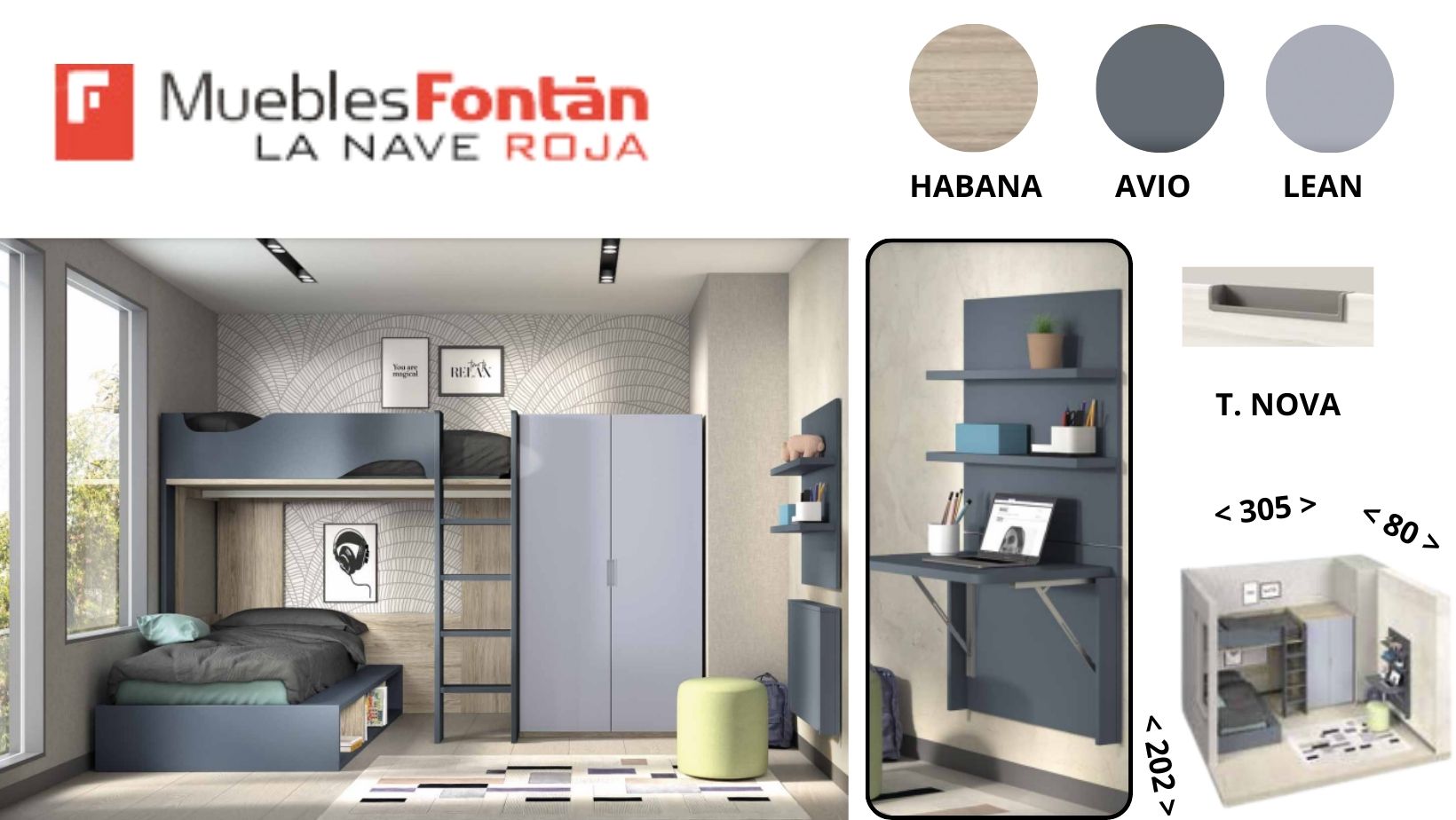 DORMITORIO JUVENIL (literas/trenes) | Muebles Fontán